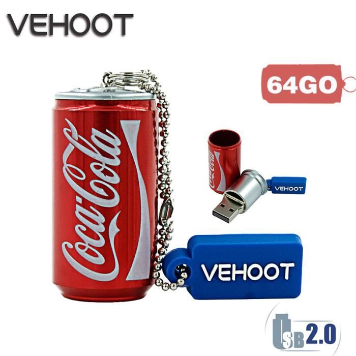VEHOOT Clé USB 2.0 JumpDrive 64 GO métal coca cola MéMOIRE FLASH DRIVE ...