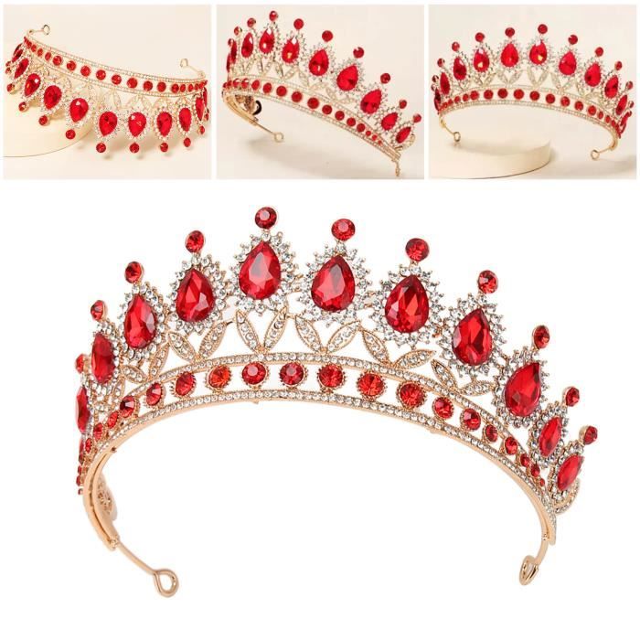 Couronne de cheveux Couronne rouge rétro demi-cercle accessoires de ...