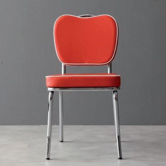 Chaise rouge vintage ELISE (lot de 4) - Cdiscount Maison