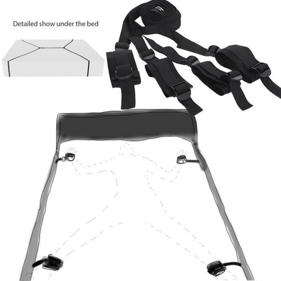 Lit de servitude un - Ensemble De Sangles Bonadge Pour Lit, Menottes À ...