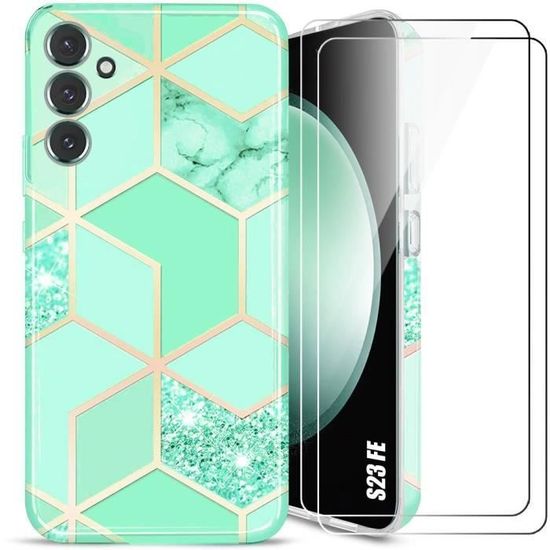 Coque 2 Verres Trempés Pour Samsung Galaxy S23 Fe Pas Pour S23