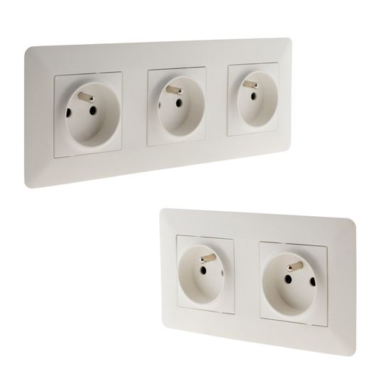 Prise double + simple 2P+T précâblée - installation rapide - Zenitech ...