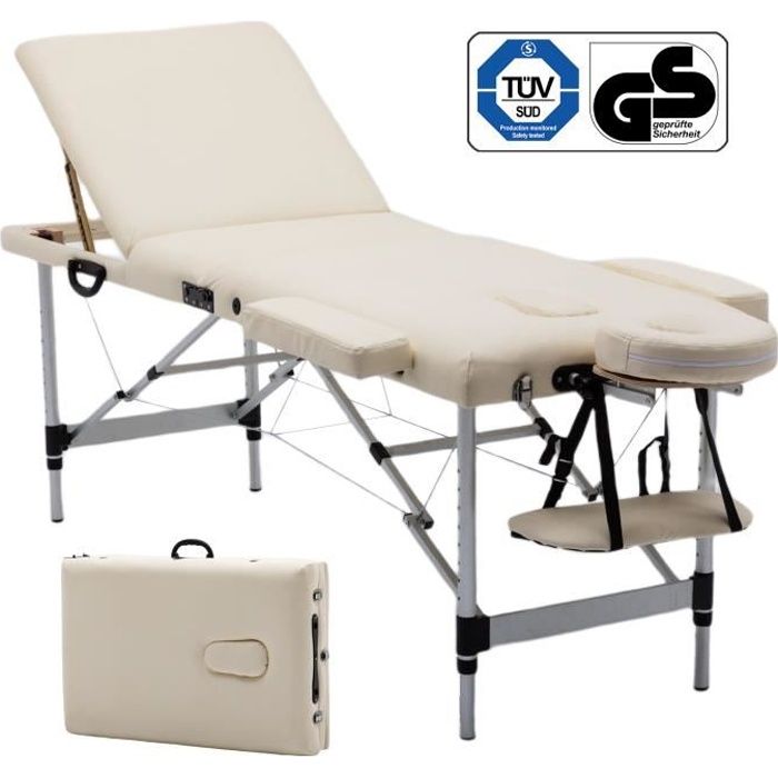 Aspria Table De Massage Pliable Réglable En Hauteur Lit De Massage