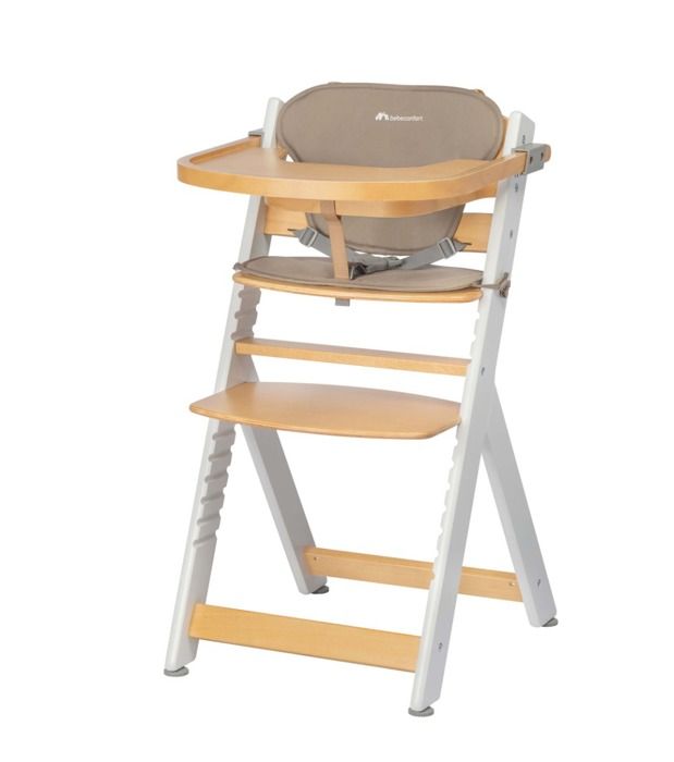 BEBECONFORT Timba + coussin, Chaise haute bébé, Chaise bois, De 6 mois ...