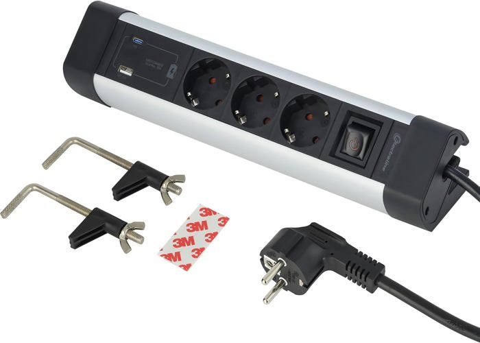 62581 Multiple Base De Bureau 3 Prises + 3 Usb (2 Usb A 3.0A + 1 Usb C ...