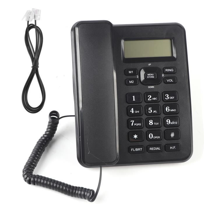 Akozon Téléphone fixe de bureau KX-T6001CID Téléphone fixe Domicile Téléphone fixe filaire ...