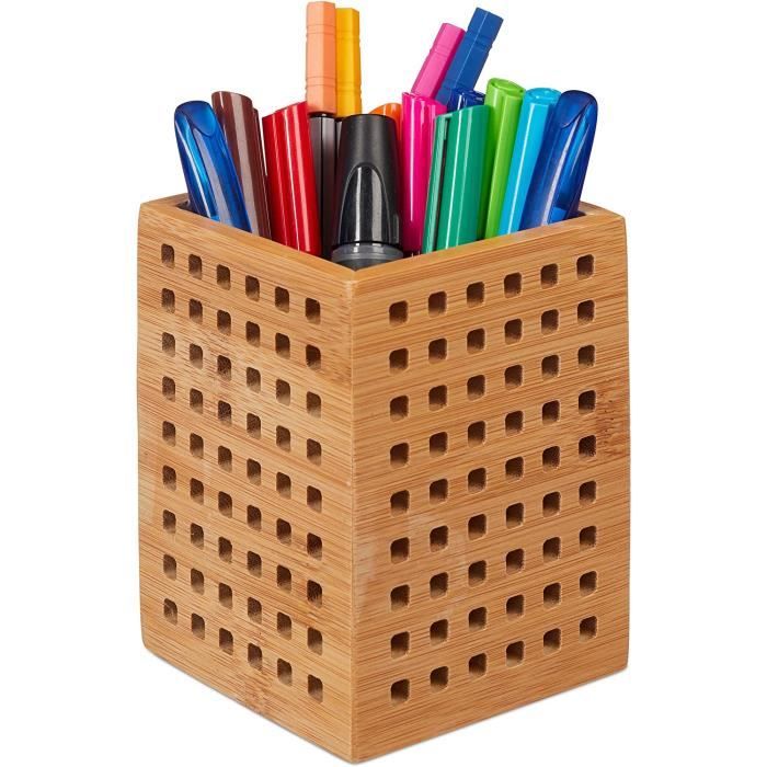 Pot à crayons en bois de bambou pour crayons, ciseaux, porte-stylos ...