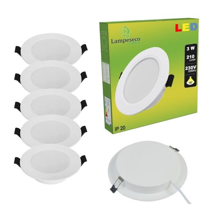 Spot Encastrable Led Downlight Panel Extra Plat 3w Blanc Neutre 4200