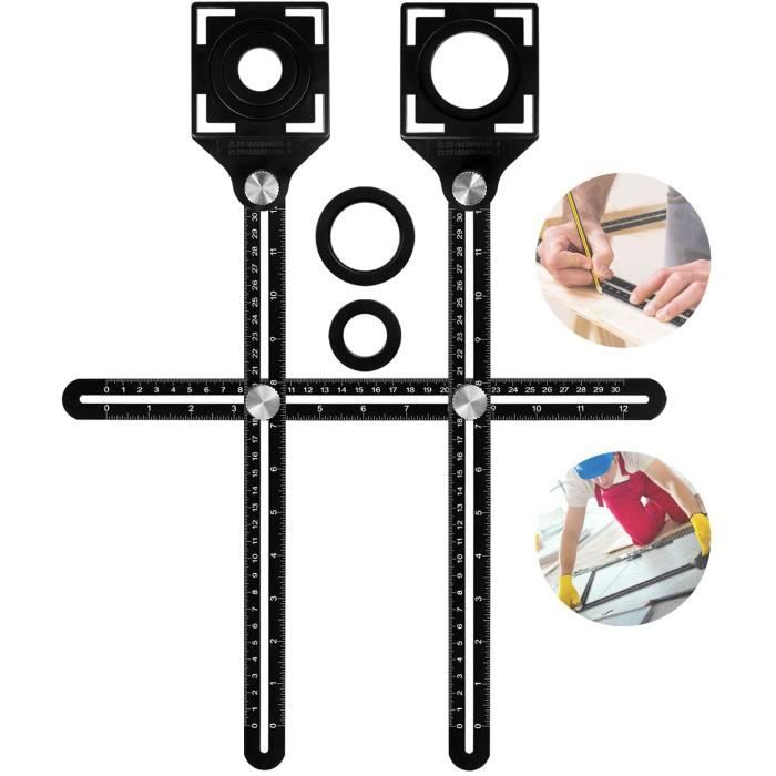 Rapporteur d'angle Multi-angle Template Tool 2 Trous Locator Alliage d ...