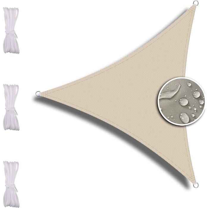 Voile D'Ombrage Triangle 4X4X5.7M, Voiture,Restaurant,Jardin, Polyester ...