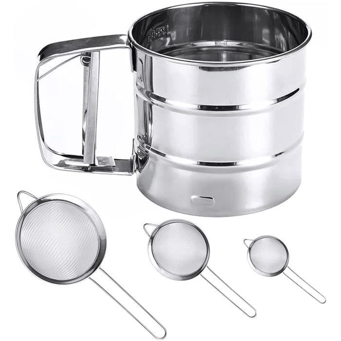 Ensemble de passoires alimentaires,Tamis la Farine en Acier Inox, tamis ...