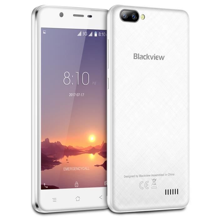 Blackview A7 3G IPS HD Android 7.0 Smartphone Blanc 5.0” pouces Quda ...