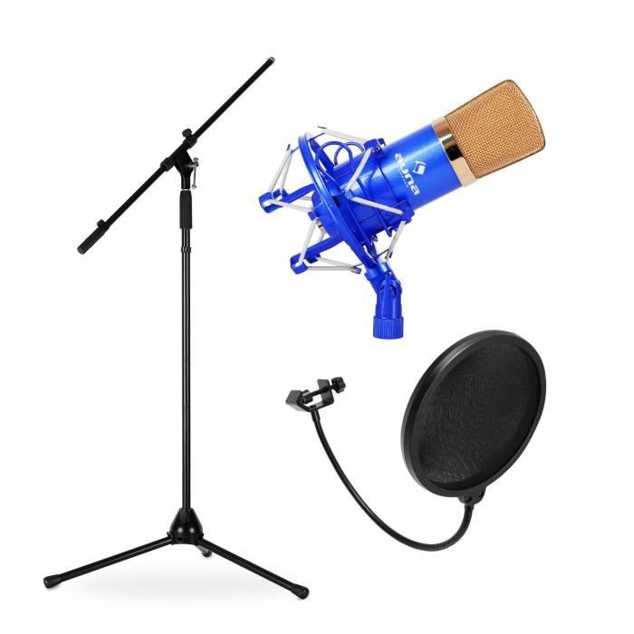 Pack chant - micro XLR Auna CM001BG, pied de micro et filtre anti-pop ...