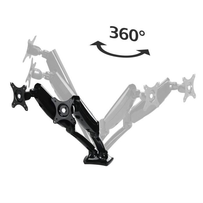 Bras pour écran, pr 2 écrans 66 cm (26"), Ressort pneum, 2 Bras chque ...