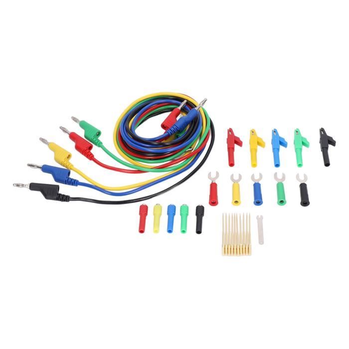 Qiilu jeu de câbles de test Kit de fils de test en laiton PVC Testing ...