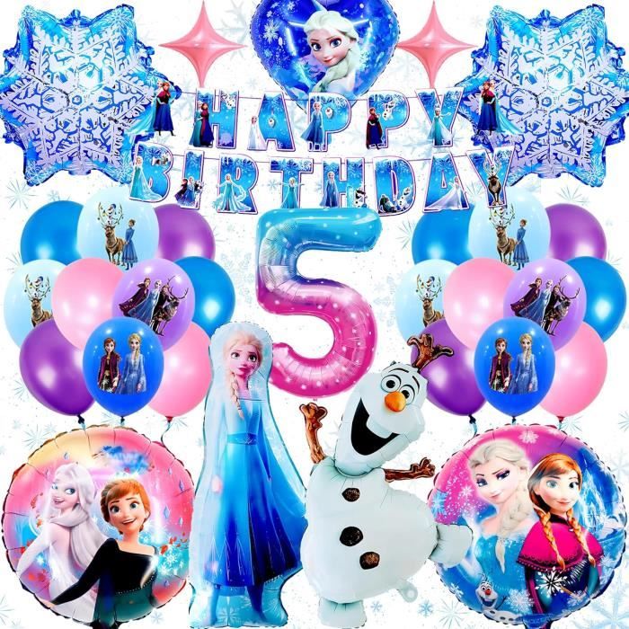 Decoration Anniversaire Rein Des Neige 5 Ans, Fournitures De Fête ...