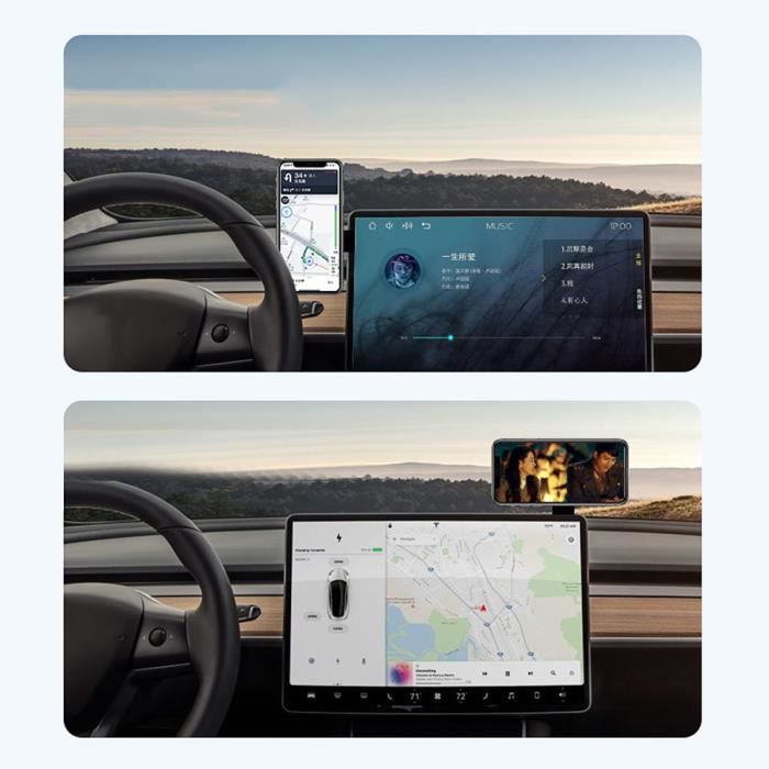 Support Téléphone Tesla Model Y / 3 & Ecran de Voiture Type Tablette ...