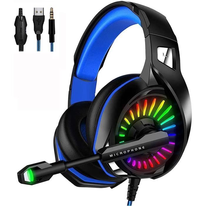 Casque Gamer Rgb, Ergonomique Casque Gaming Usb Avec Réglable Micro ...