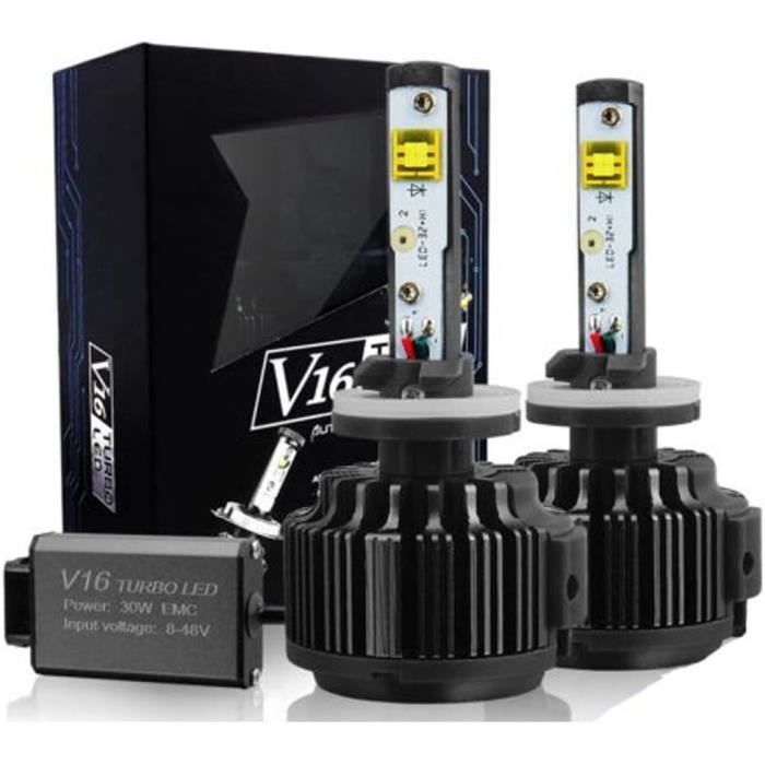 Voiture Automatique 8V-48V Led Lampe Frontale 30W V16 Turbo Led Lampe ...
