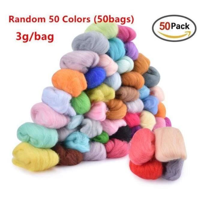 GG26032-Feutres de laine doux. 50 couleurs. fibre de laine pour le ...