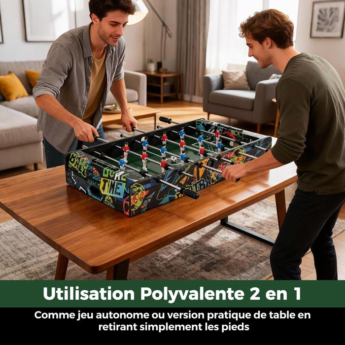 Table de Baby-foot Enfant 94x51x69 cm COSTWAY-Pieds Démontables-2 ...