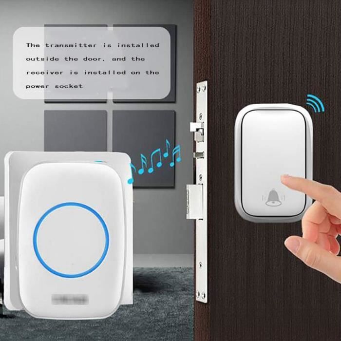 Sonnettes Sans Fil,Kit De Carillon De Sonnette Étanche 2 Boutons ...