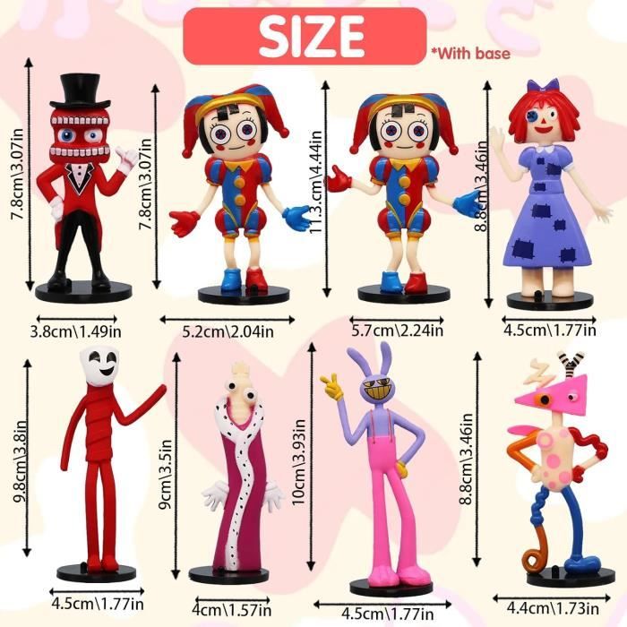 Lot De 8 Figurines The Amazing Digital Circus - Mini Figurines - Décoration De Gâteau Clown ...