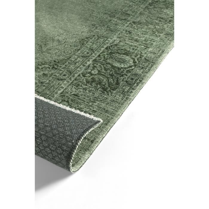 Tapis Vintage - TESSO LIVING - Berere Poils Courts - Vert mousse - 80 x ...