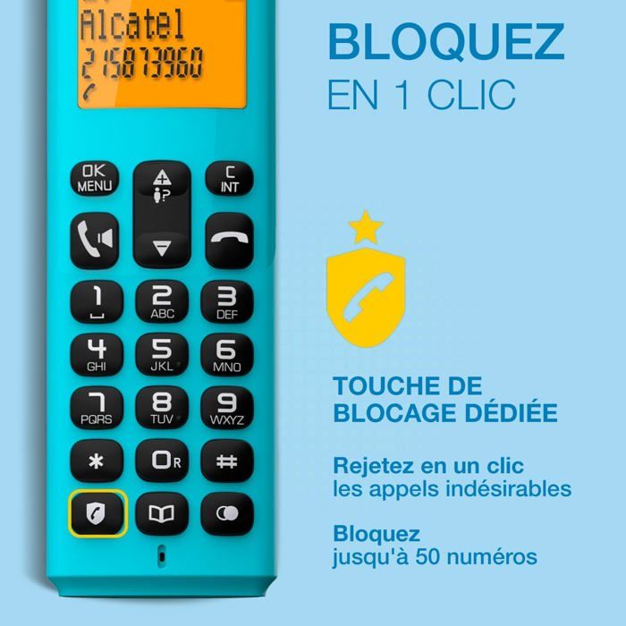 Téléphone fixe sans fil DECT - SWROSE -ALCATEL E260 - Téléphone DECT ...