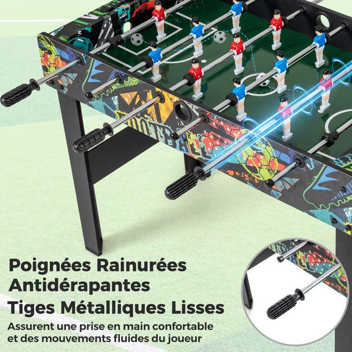 Table de Baby-foot Enfant 94x51x69 cm COSTWAY-Pieds Démontables-2 ...
