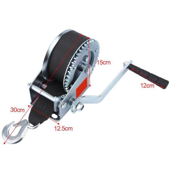 Ashata Treuil Qiilu Hand winch, hand winch 1200lbs Hand crank 6m Nylon ...