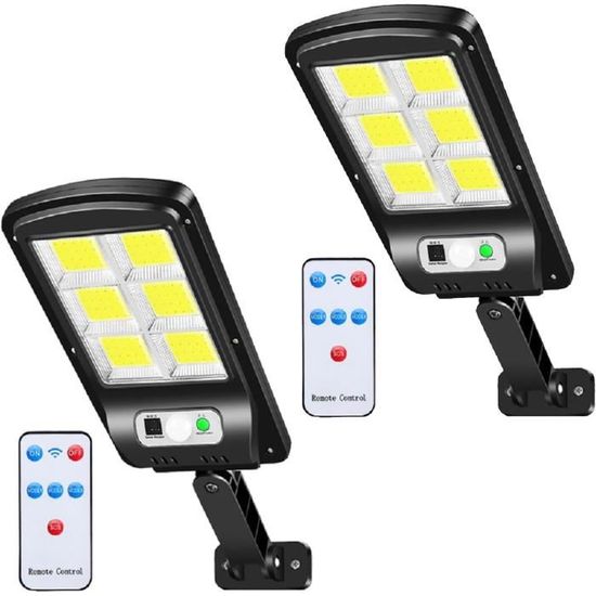 Lampadaire solaire LED extérieur, phare de route avec panneau solaire, capteur crépusculaire et ...