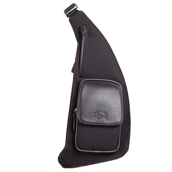 FRANCINEL sac monobretelle nylon garni cuir réf 653107 marron (2 ...