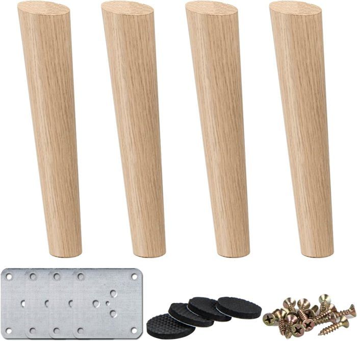 16 Inch Pieds De Meuble Bois Oblique 4 Pices Pieds De Table En Bois ...