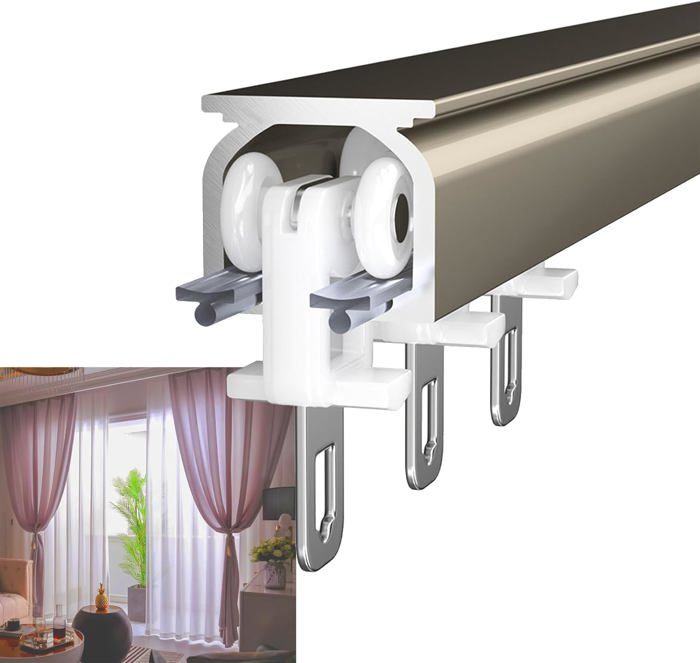 Rail De Rideau 50Cm 600Cm Rail De Rideau En Aluminium Capacit De Charge ...