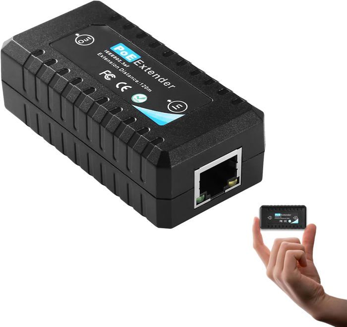 1 Port Poe Extender,Sortie Poe 15W Ieee 802.3Af,Répéteur Poe 10/100Mbps ...