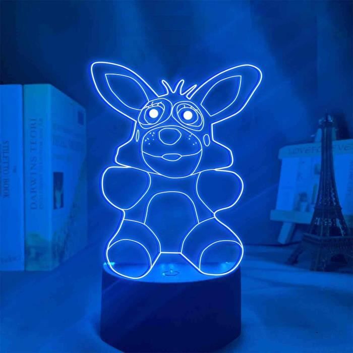 Veilleuse Illusion 3D FNAF Foxy Funtime - LED 7 couleurs - Cadeau pour ...