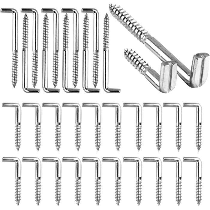 Crochets à Vis Vis D'angle Crochets en L Acier Galvanisé Stable Crochets à Vis à Fente Crochets ...