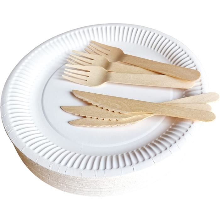 Set Assiettes En Carton 18 Cm, 200 Pièces Assiettes Biodégradables ...