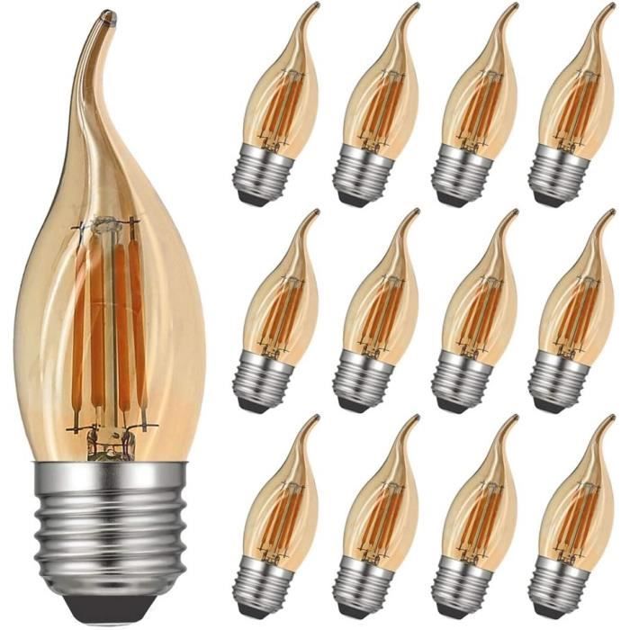 Ampoule Flamme E27 Led 4W Équivalent 40W, Blanc Chaud 2700K, 400 Lumens ...