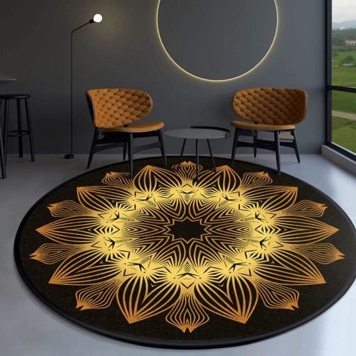 Ethnique Baroque Style Mandala Tapis Table Basse Chambre Bureau Rond ...