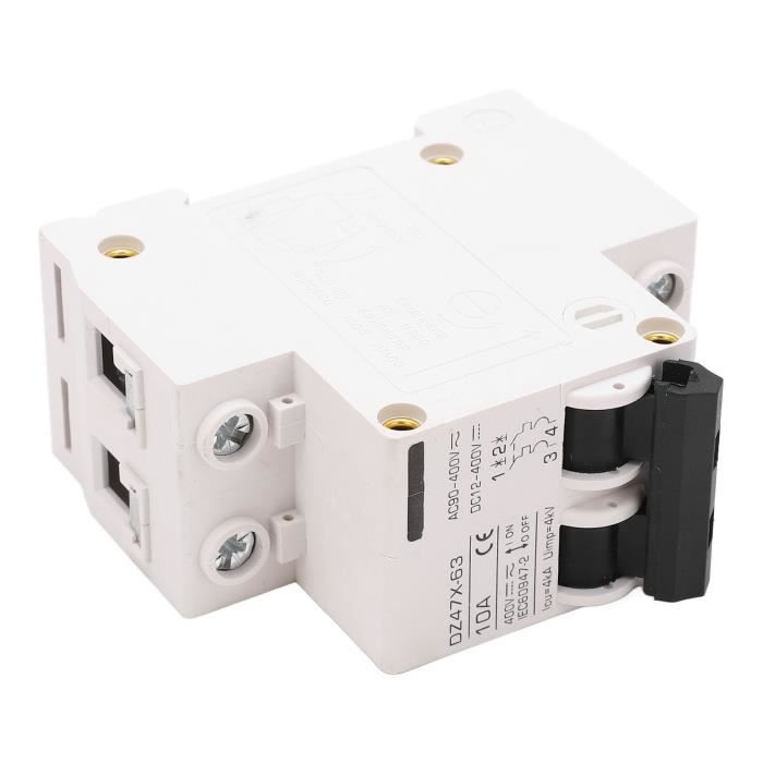 Cikonielf Interrupteur de disjoncteur Disjoncteur 2P 10A 400V AC DC MCB interrupteur de ...
