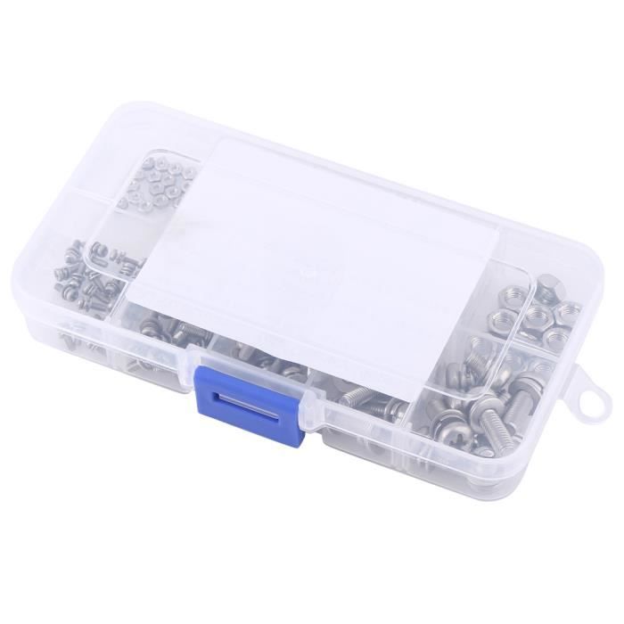 FAR 160 pièces en acier inoxydable SS304 vis à tête cylindrique écrous kit d'assortiment M2 M2.5 ...