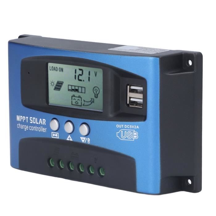 Contrôleur de charge solaire 12V 24V Chargeur de panneau photovoltaïque MPPT LED Contrôleur d ...