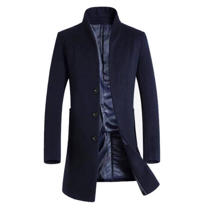 Manteau - caban,Manteau Long et épais pour homme,veste d'hiver chaude ...