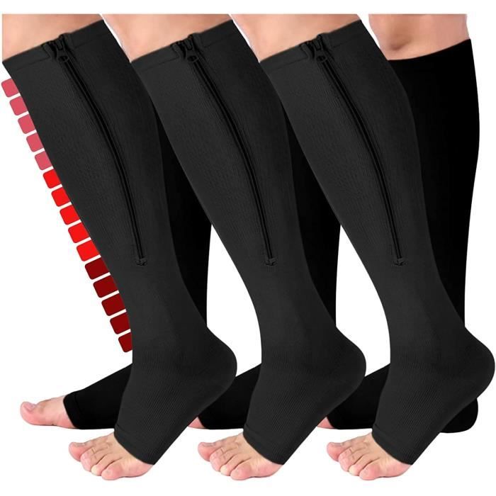3 paires de chaussettes de compression zippées,YSTP Chaussettes ...
