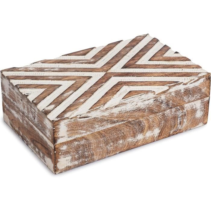Boîte Décorative, En Bois, Faite À La Main, Motif De Design Avec Grande ...