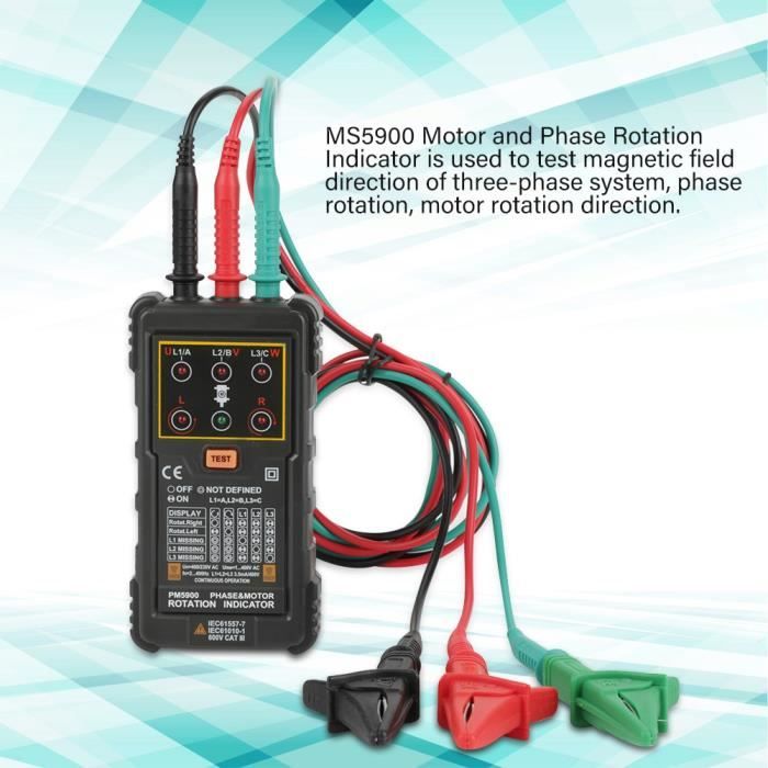 Testeur de rotation de moteur PEAKMETER PM5900 Testeur d'indicateur de ...