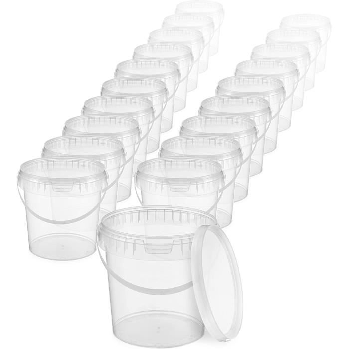 BenBow Seau avec Couvercle 1l Transparent - Convient pour Aliments ...