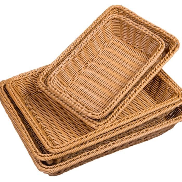 Qiundar Panier à Pain, 2Pcs Panier de Rangement Rotin Panier Fruits ...